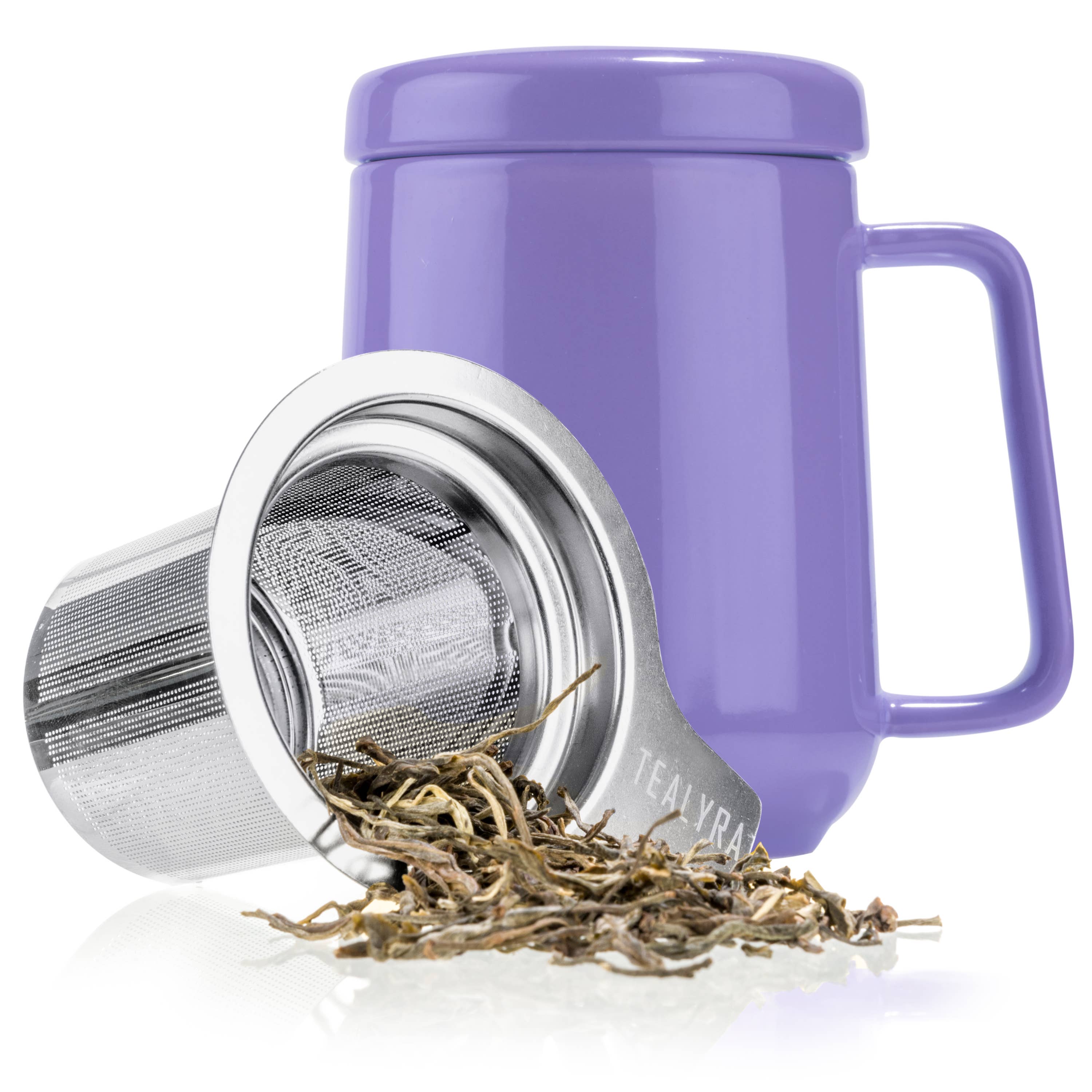 Porcelain Mug With Infuser 19oz (Choose Color) | Battlefield Lavender